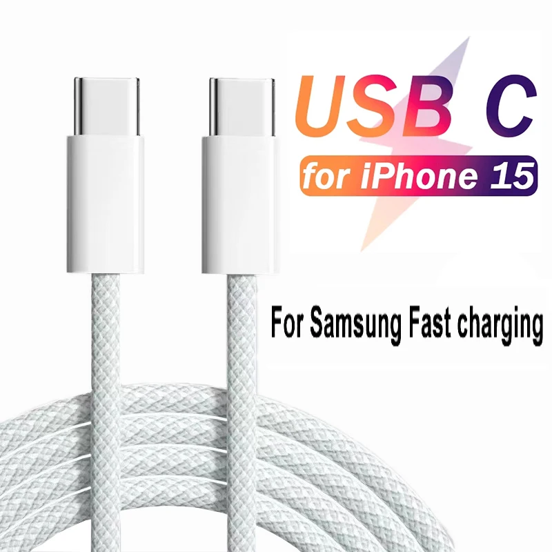 Type C to Type C Color Cable For Apple iPhone 15 16 PD Fast Charging ...
