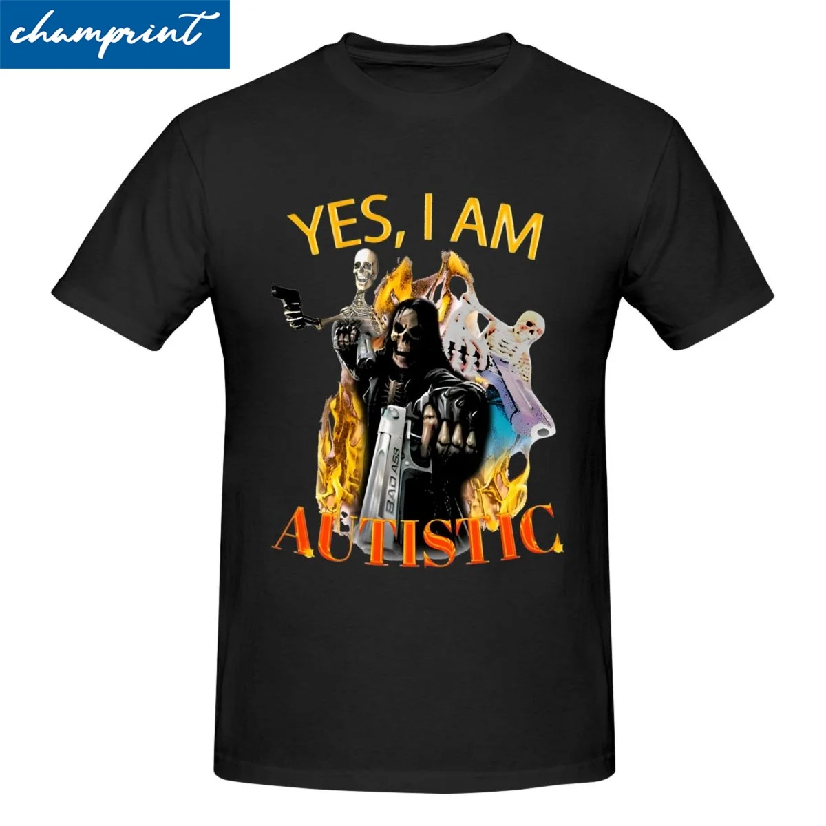 Yes-I-Am-Autistic-T-Shirt-Men-s-Cotton-Tops-Harajuku-Autism-Skeleton ...