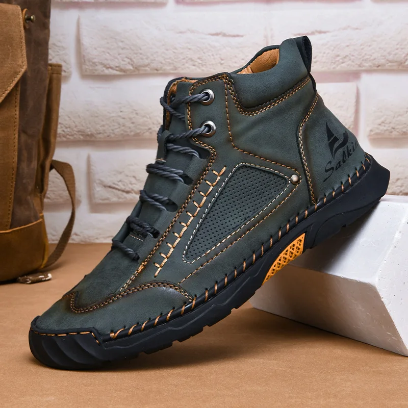 New 2025 Handmade Men Boots Design Sneakers Man Outdoor Casual Leather ...