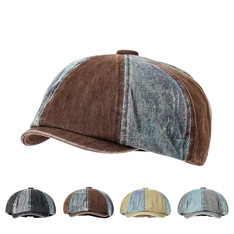 Retro Newsboy Caps Men British Painters Hats Spring Summer Cotton ...