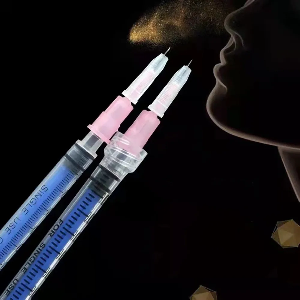 Skin-prick-needle-Piercing-Transparent-Syringe-Injection-glue-Clear-Tip ...
