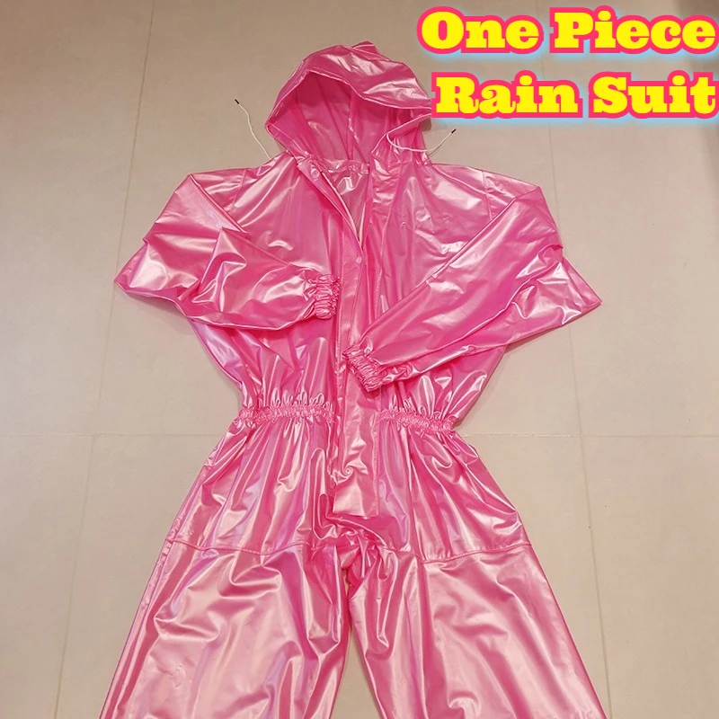 Waterproof PVC One Piece Rain Suit Windproof Lightweight Outdoor Sports ...