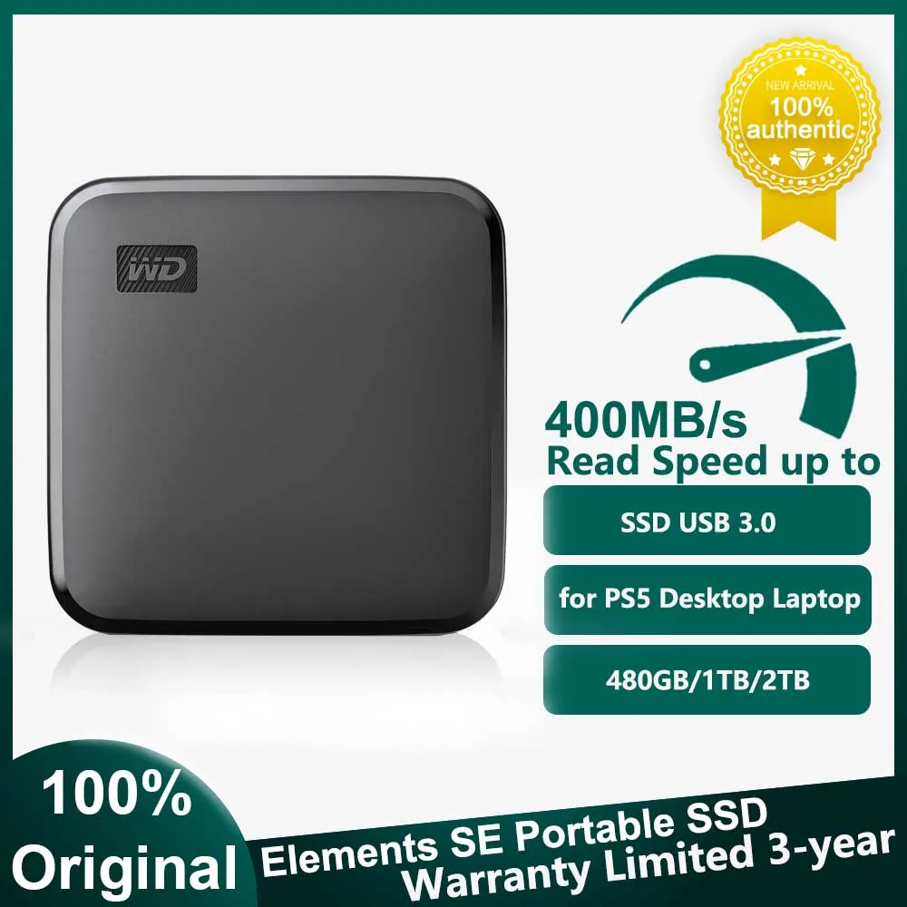 NEW-Western-Digital-WD-Elements-SE-Portable-SSD-USB-3-0-480GB-1TB-2TB ...