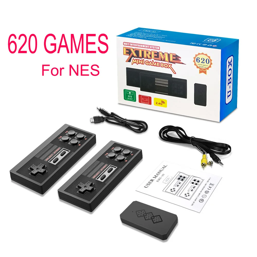8 Bit TV Game Stick Video Game Console 620 Games Wireless Gamepad Mini ...