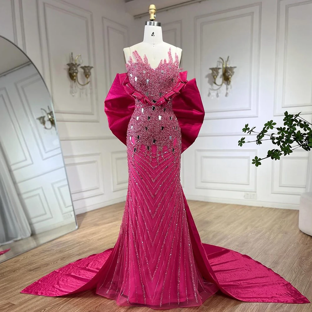 Serene-Hill-Fuchsia-Elegant-Mermaid-Pearls-Beaded-Evening-Dresses-2024 ...