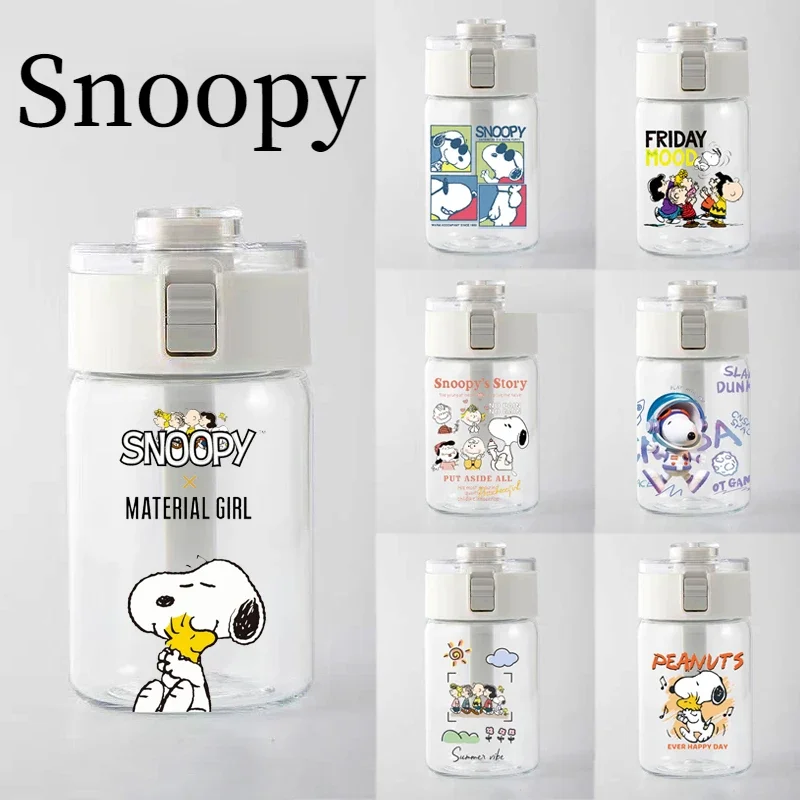 350-550ML-Snoopy-Cartoon-Water-Bottle-For-Drink-Plastic-Leak-Proof ...