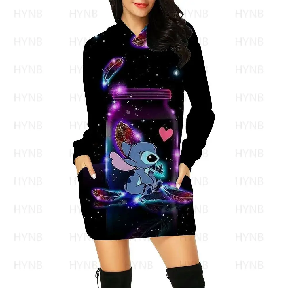 Disney-Mini-Robe-avec-Capuche-pour-Femme-Robes-Stitch-Sweat-Capuche ...