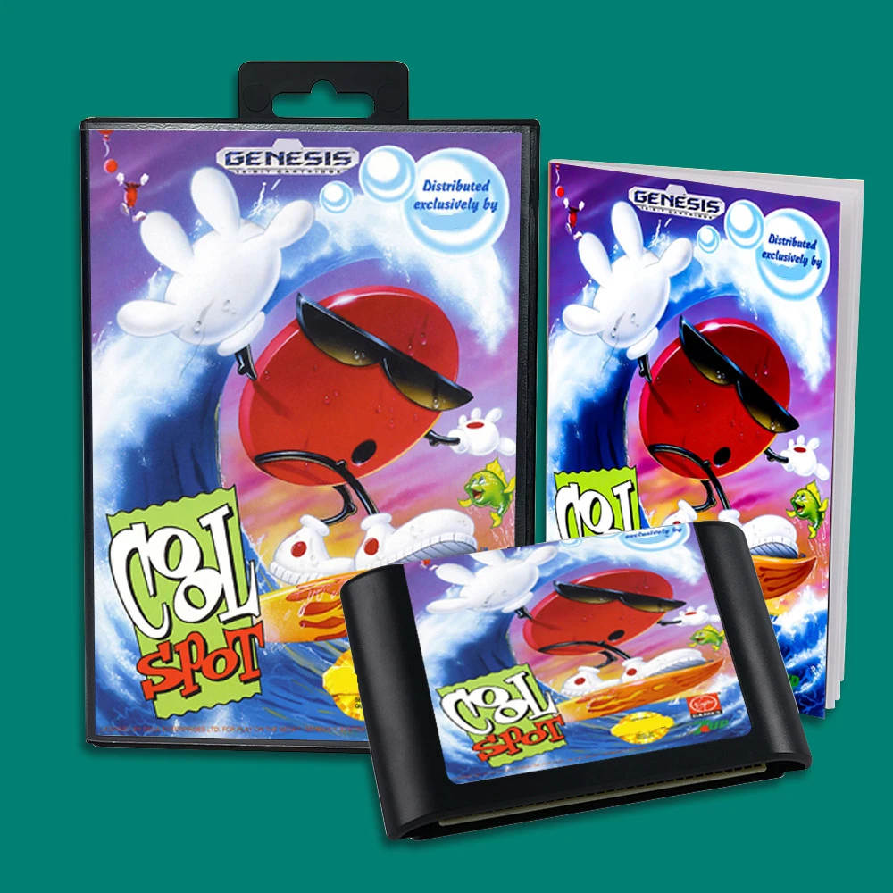 Cool-Spot-USA-Lable-Game-Cartridge-Box-Manual-For-Sega-Megadrive ...