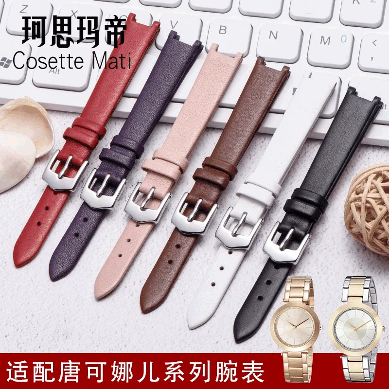 For-DKNY-Genuine-Leather-Strap-Ultra-Thin-Genuine-Leather-Cowhide-Watch ...