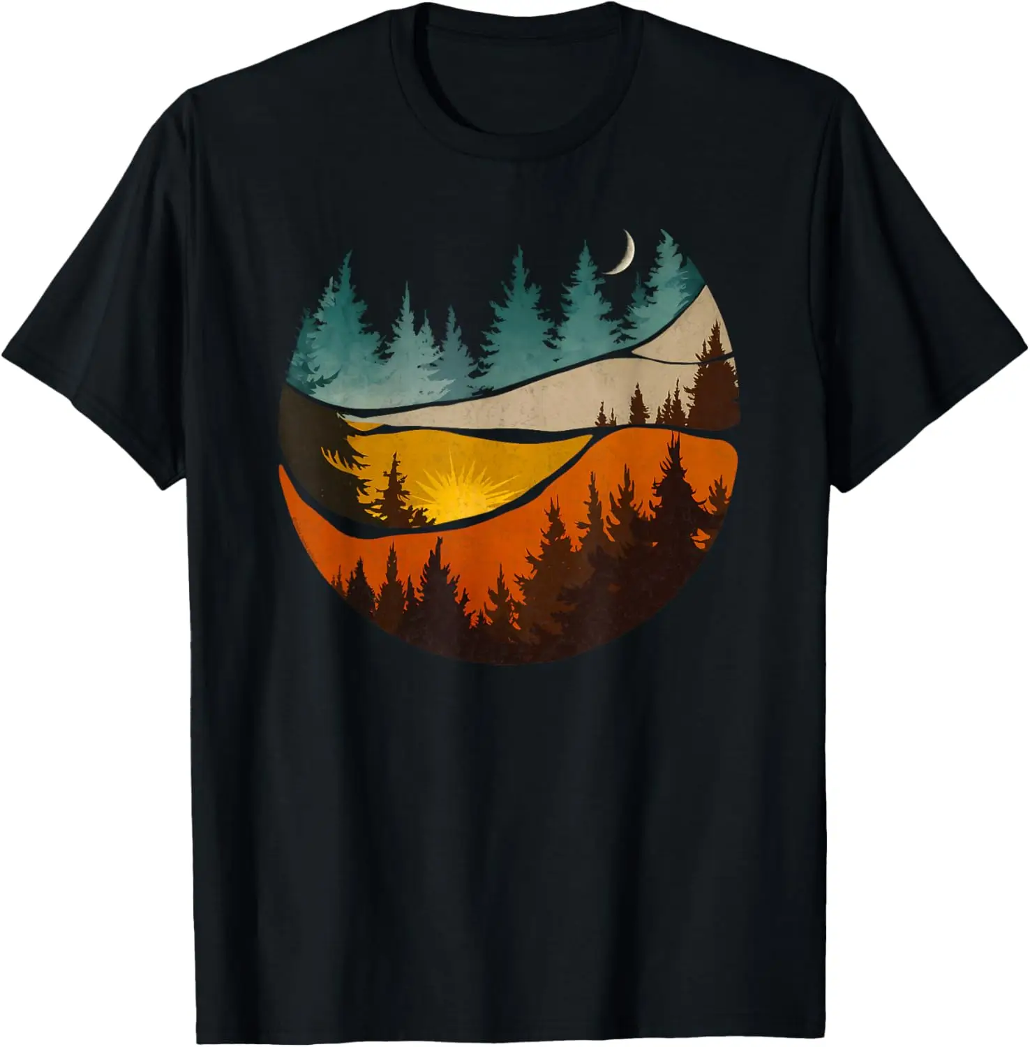 Trees Nature Mountains Adventure Outdoor Wildlife Forest T-Shirt ...