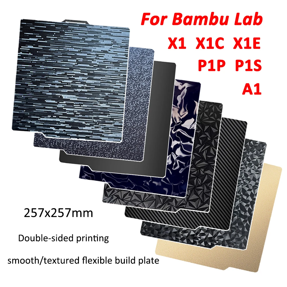 PEI Plate for Bambu Lab A1 X1 P1P P1S 257x257mm Double Sided Spring Steel Sheet PEO PET PEY ...