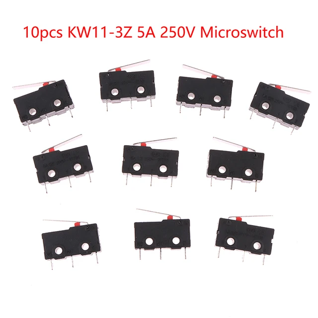 10Pcs Tact Switch KW11-3Z 5A 250V Microswitch 3PIN Limit Switch Buckle Roller Arc lever Snap ...