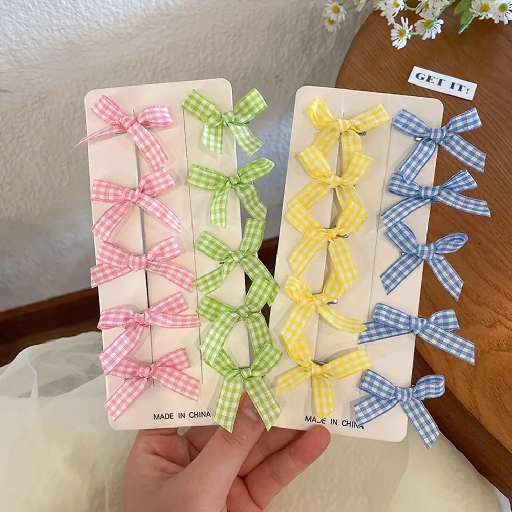 5-PCS-Korean-Plaid-Bowknot-Small-Hairpin-For-Girl-Children-s-Mini ...