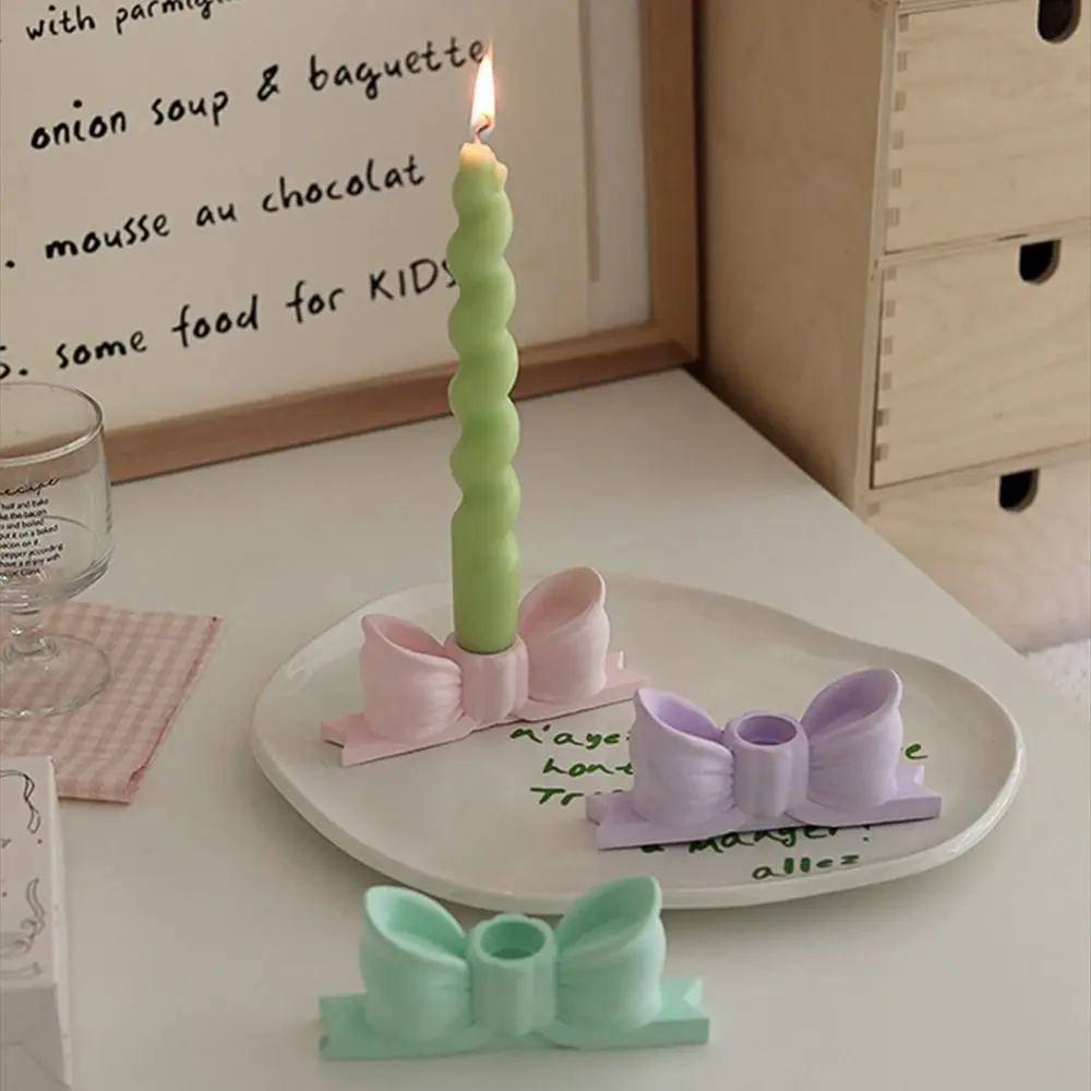 Ins-Style-Gypsum-Bow-Candle-Holder-Long-Candle-Candlestick-Wedding ...