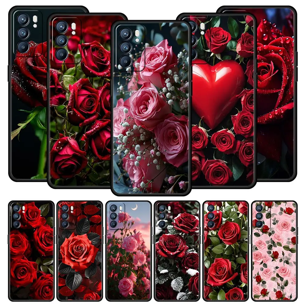 Beautiful Red Rose Flowers Phone Case For Oppo Reno8 Reno7 Reno6 Pro ...