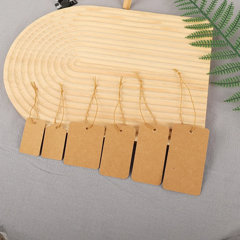 100 Pcs Disposable Kraft Paper Style Tags Jewelry Ornament Cardboard ...