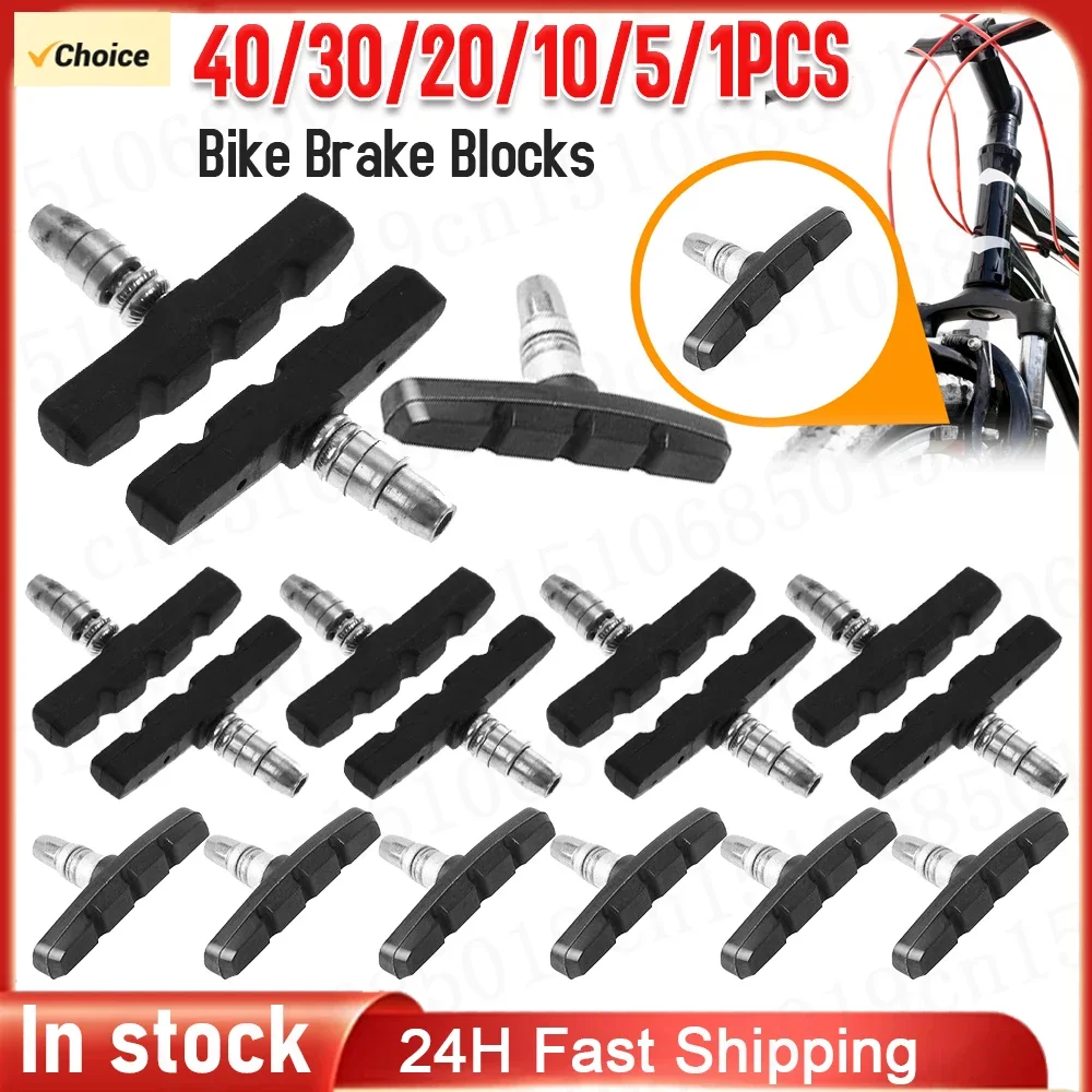 40-1PCS MTB Mountain Bike Brake Blocks Rubber Bicycle V-brake Shoes ...