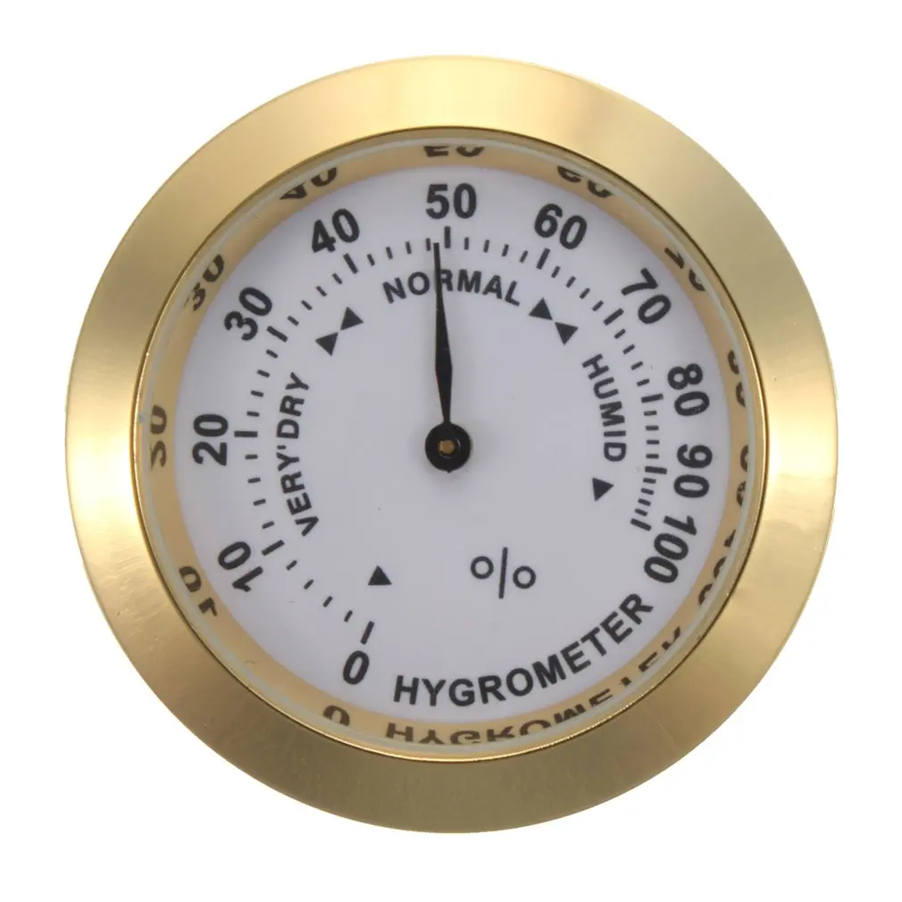 Brass Analog Hygrometear Cigar Tobacco Humidity Gauge & Glass Lens For ...