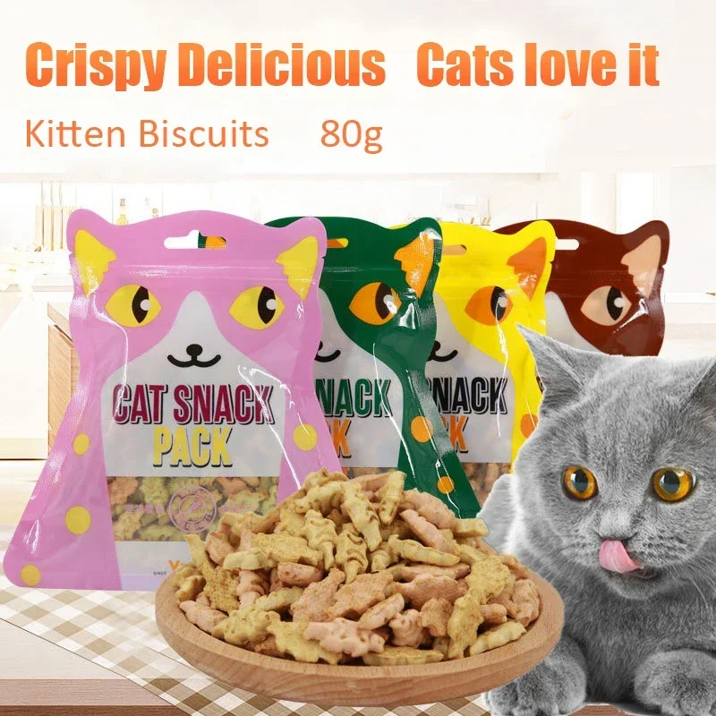 Cat Biscuits Salmon Snacks Chicken Tuna Multiplicity Nutrition Health Easy To Eat Digest Crispy