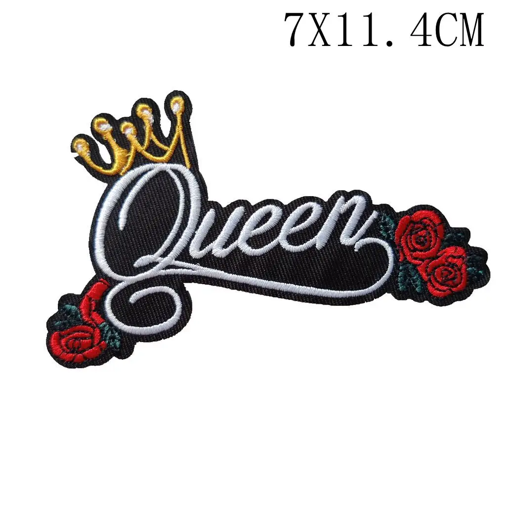 Queen-BADGE-Embroidery-Patches-Iron-On-Letters-Embroidery-Appliques-for ...