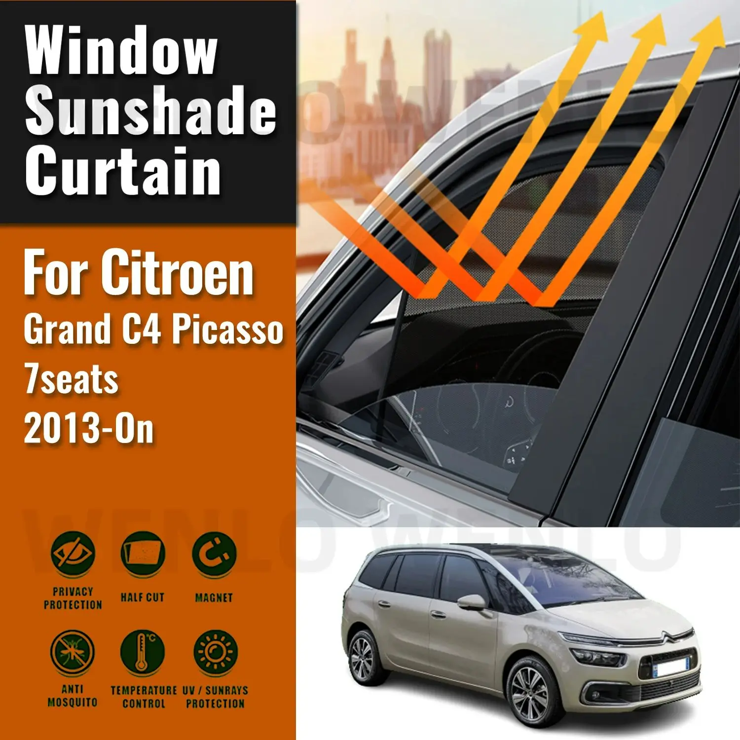 For Citroen Grand C4 Picasso 7seats 2013-2023 Magnetic Car Sunshade ...
