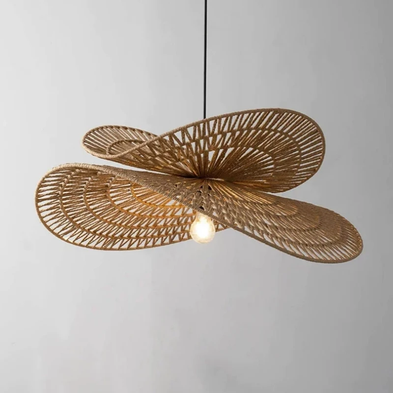 Wabi-sabi-Style-Pendant-Lights-Rattan-Hand-woven-Lamp-Restaurant-Home-Decor-Bedroom-Living-Room ...