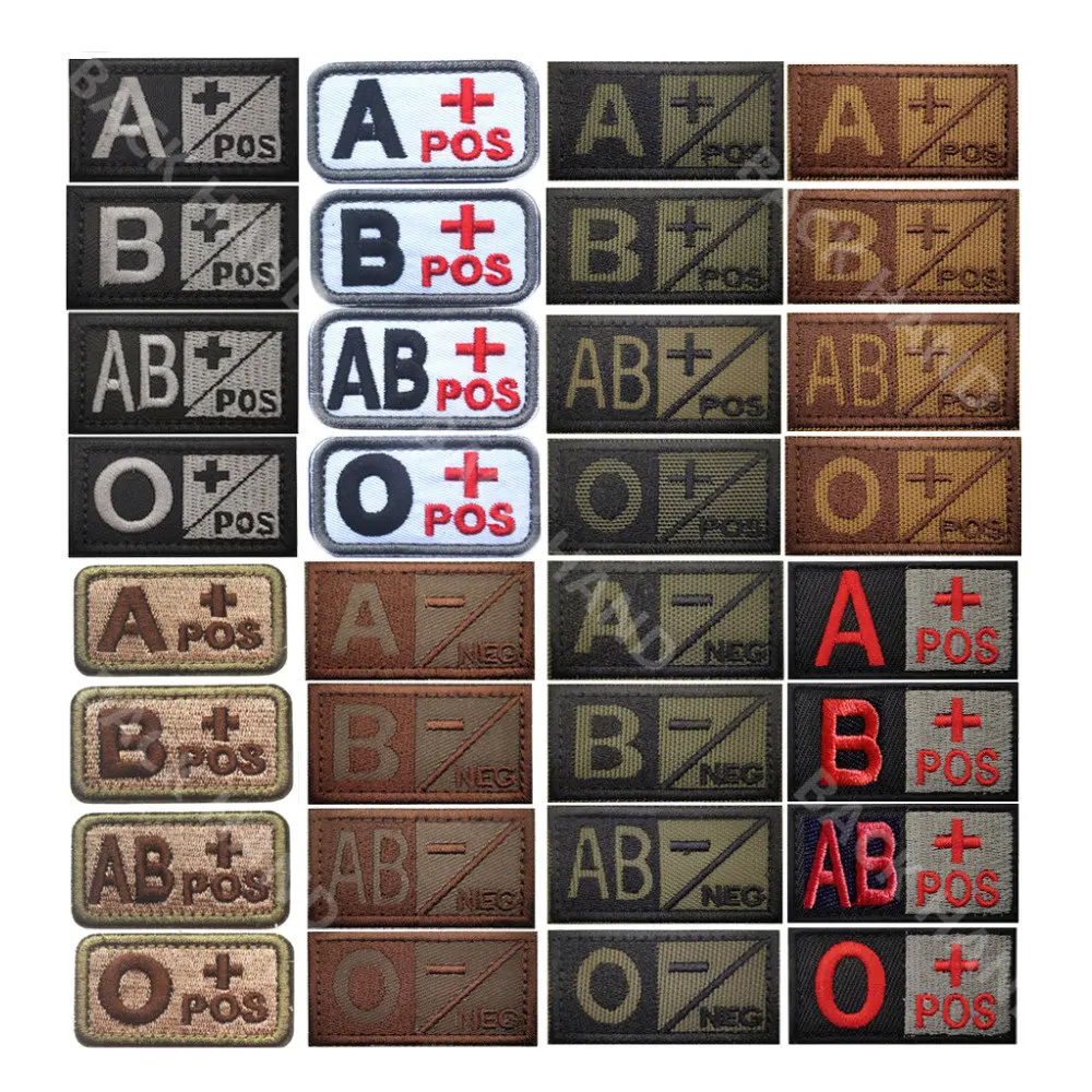 Tactical-Blood-Type-Badge-Embroidered-Magic-Sticker-A-B-AB-O-Size-5-2 ...
