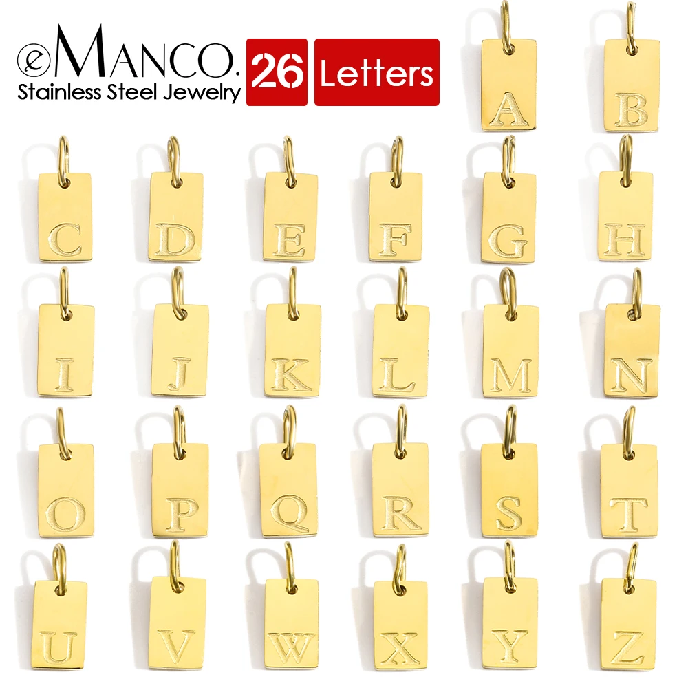 eManco Alphabet Charm Pendant for Necklaces Stainless Steel Jewelry DIY ...