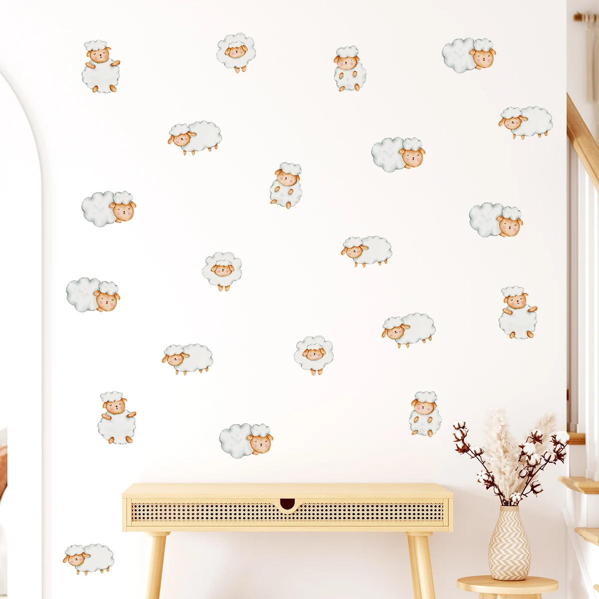3pcs Cartoon Cute Sheep Wall Stickers for Kids Room Bedroom Decoration ...