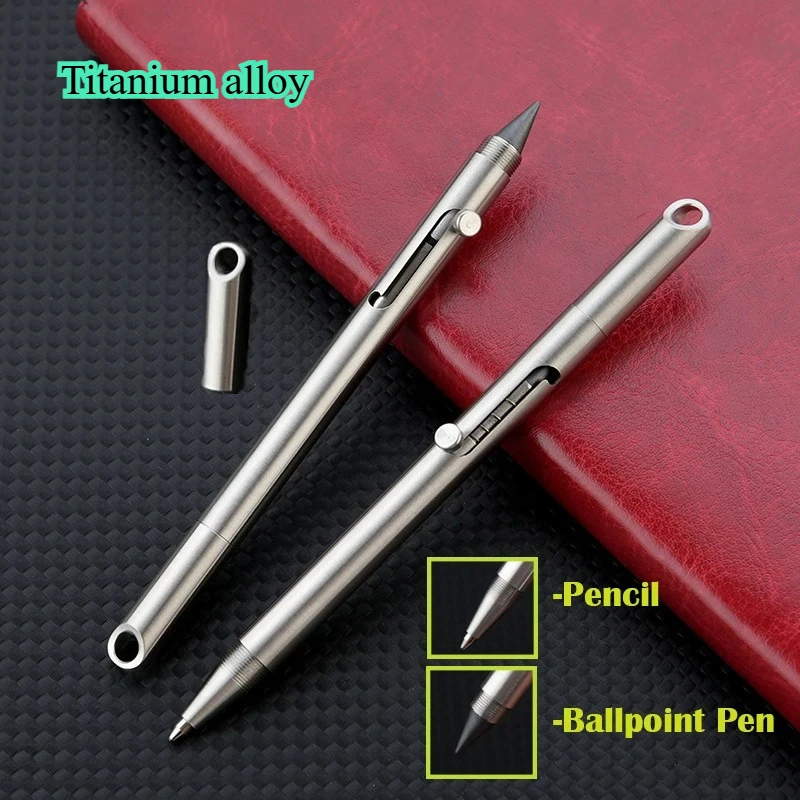 NEW Mini 2-in-1 Stainless Steel Pen Portable Keychain Erasable Pencil ...