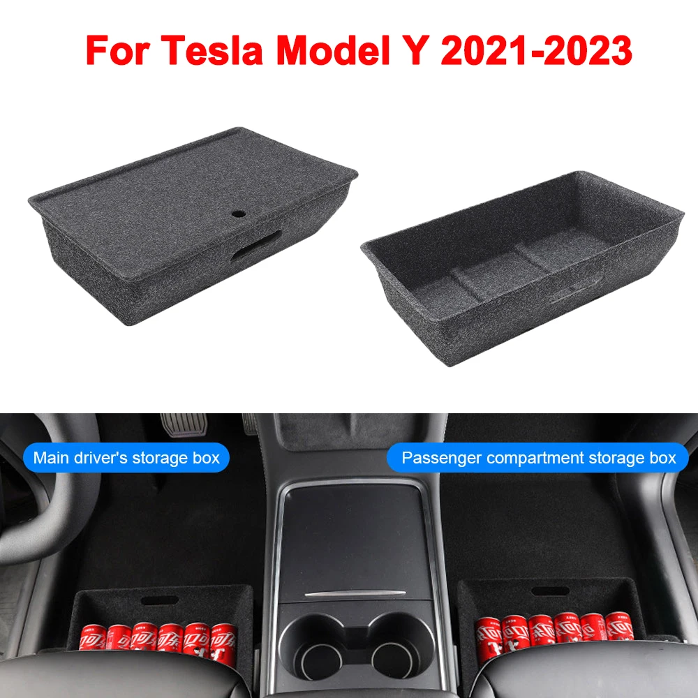 For-Tesla-Model-Y-Under-Seat-Storage-Box-Drawer-Holder-Car-Organizer ...