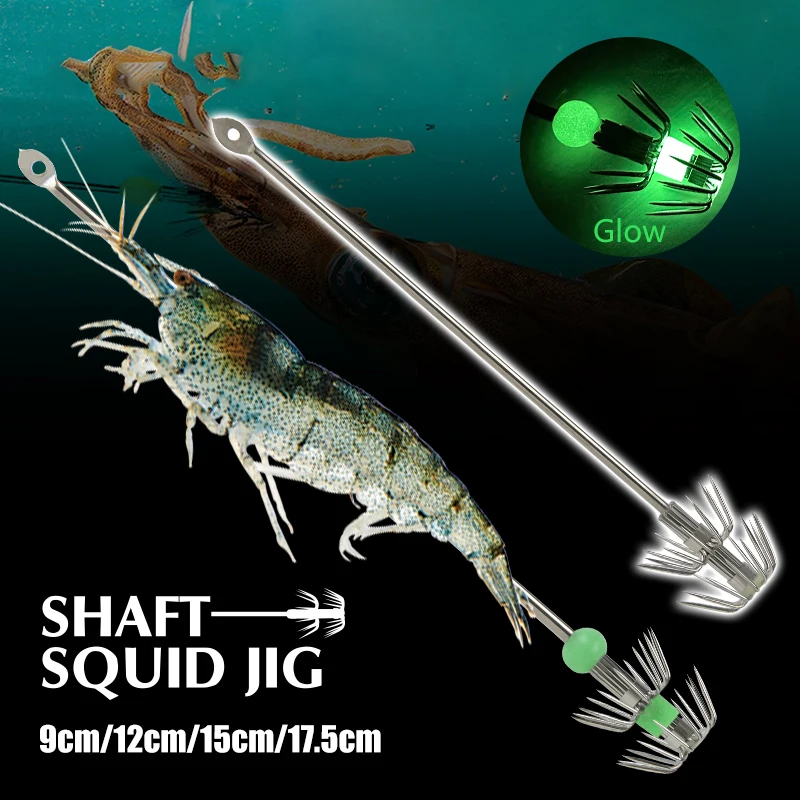 Luminous Squid Hook 9cm 12cm 15cm 17.5cm Live Shrimp Umbrella Hook ...