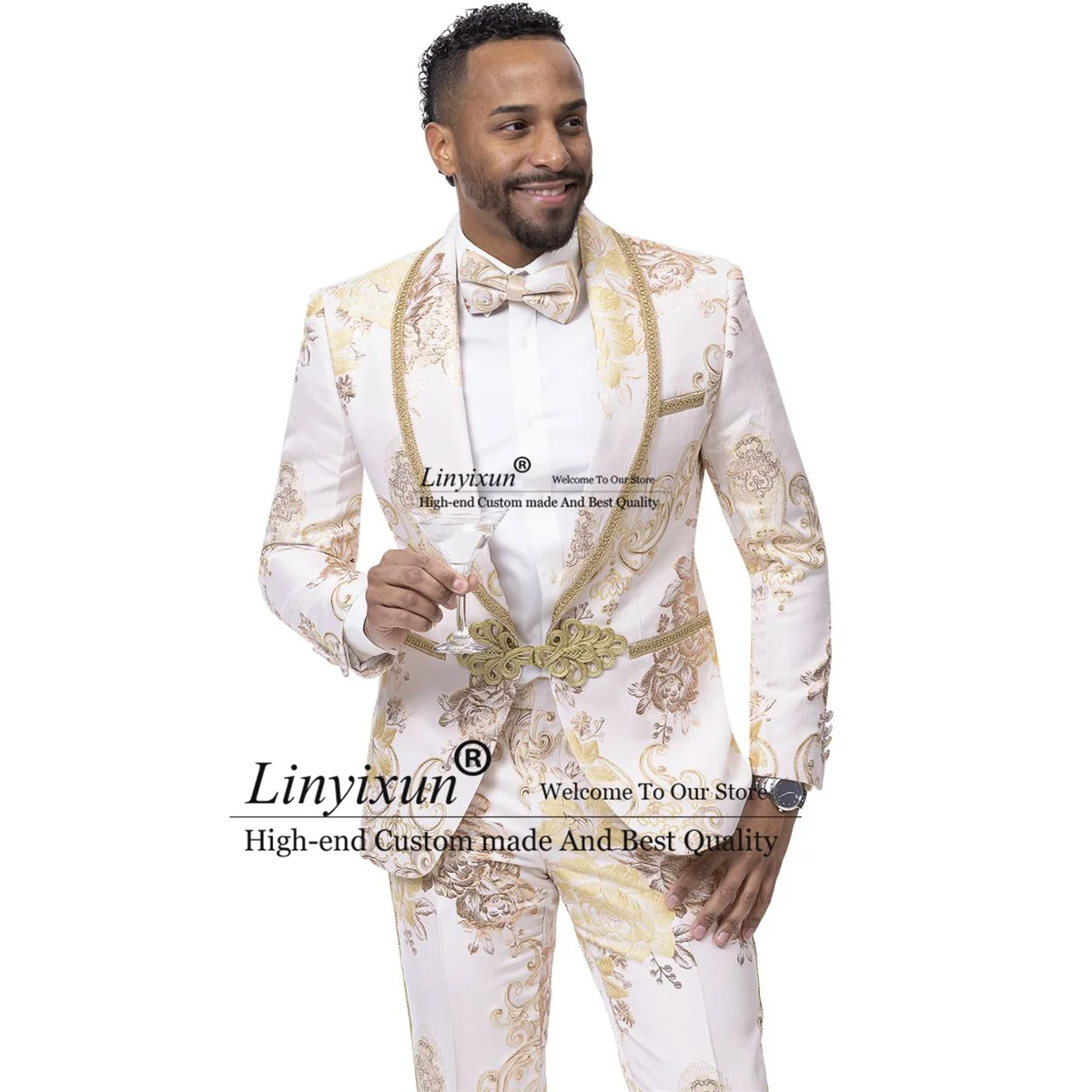 Fashion-Floars-Wedding-Suits-For-Men-Shawl-Lapel-Groom-Prom-Tuxedos ...