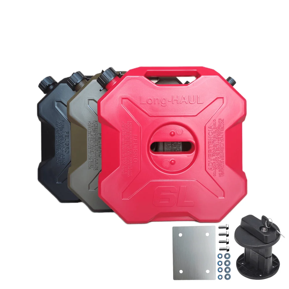 6L Spare Plastic Fuel Tank Cans Petrol Tanks Mount Motorcycle Car ...