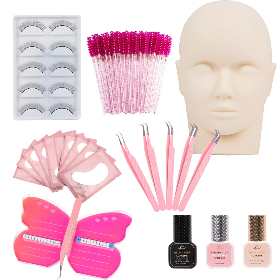 Practice Lashes Pallet False Eyelash Extension Training Kit Brushes ...