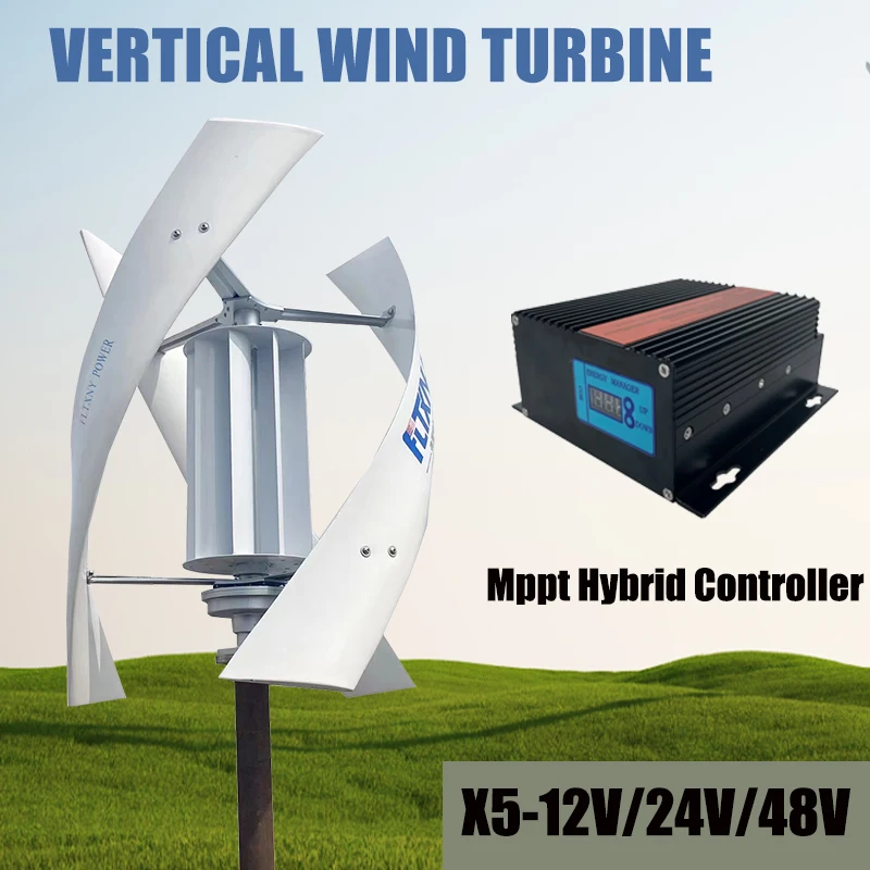 4KWH/Day System With Solar Panel Battery Vertical Axis Maglev Wind ...