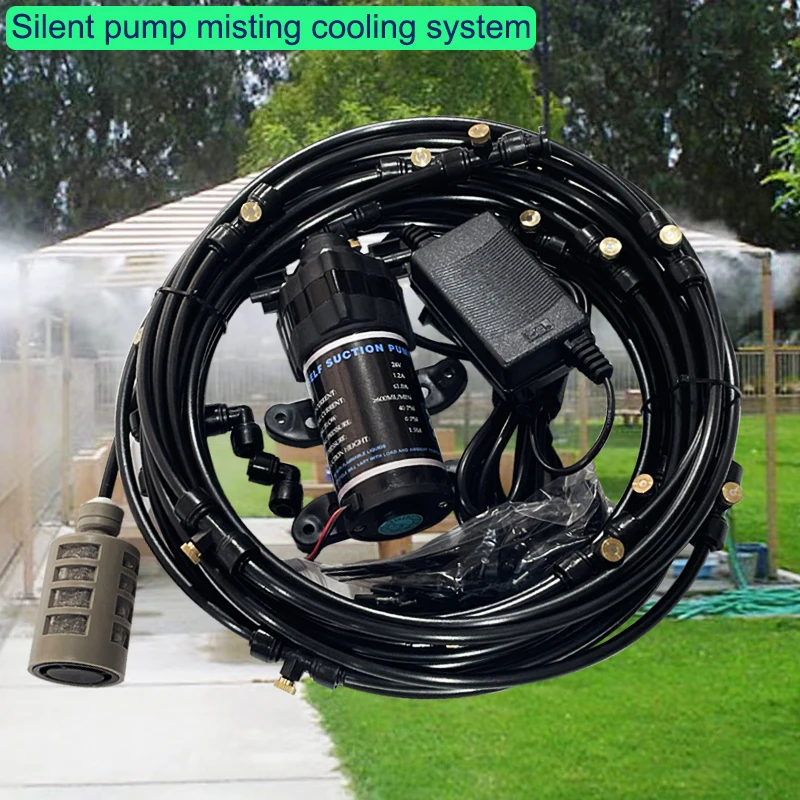 New Quiet Misting Kits 24V DC Pump Spray Dust Removal System Fog ...
