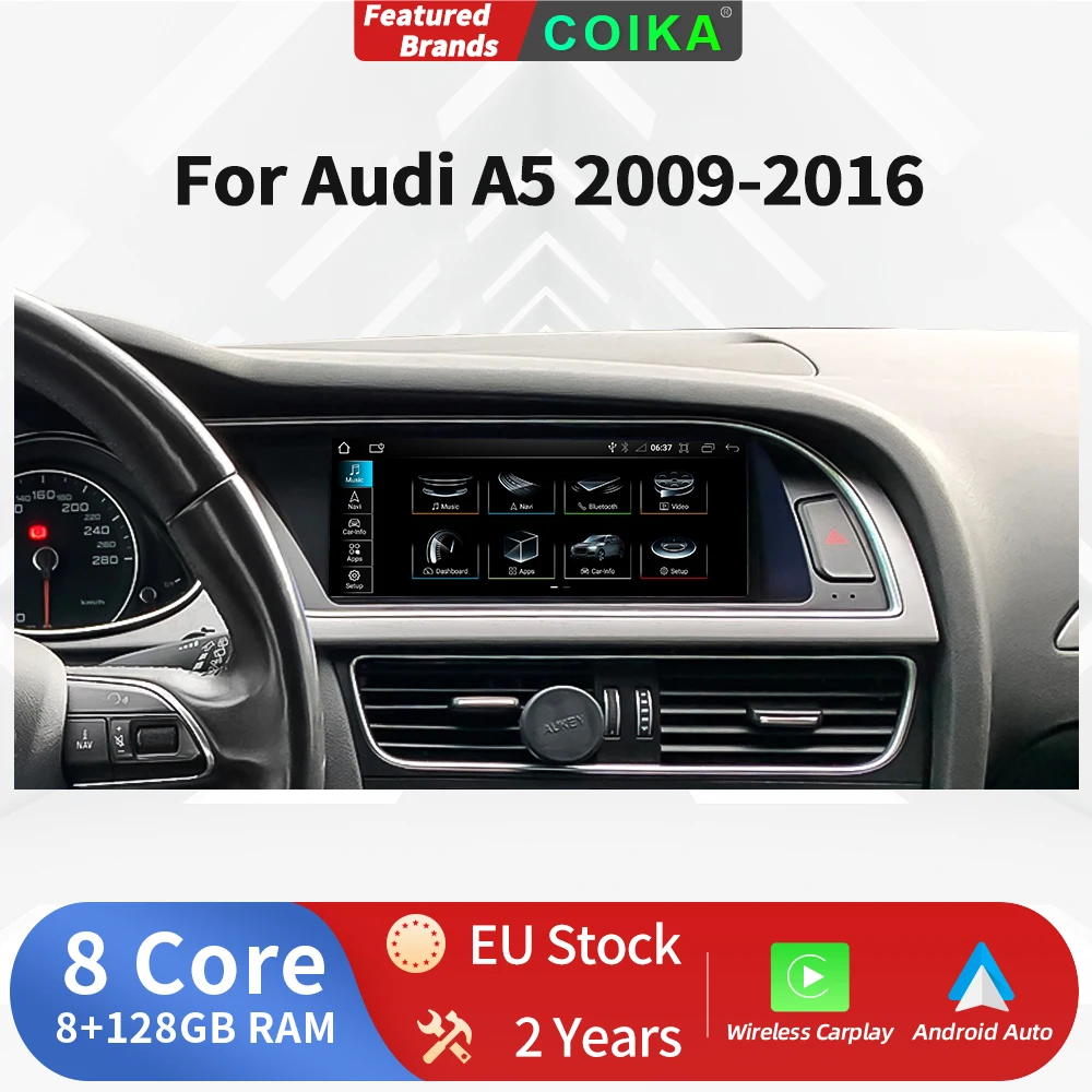 COIKA-Android-12-Car-Radio-Stereo-For-Audi-A5-2009-2016-Wireless ...