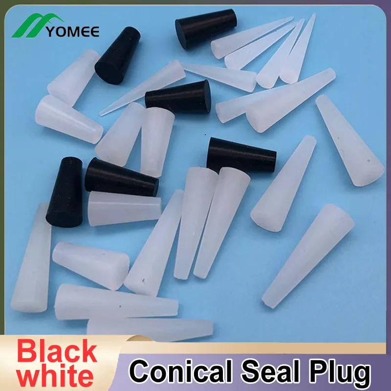 1-2-5-10PCS-Black-White-Silicone-Conical-Sealing-Plugs-Waterproof ...