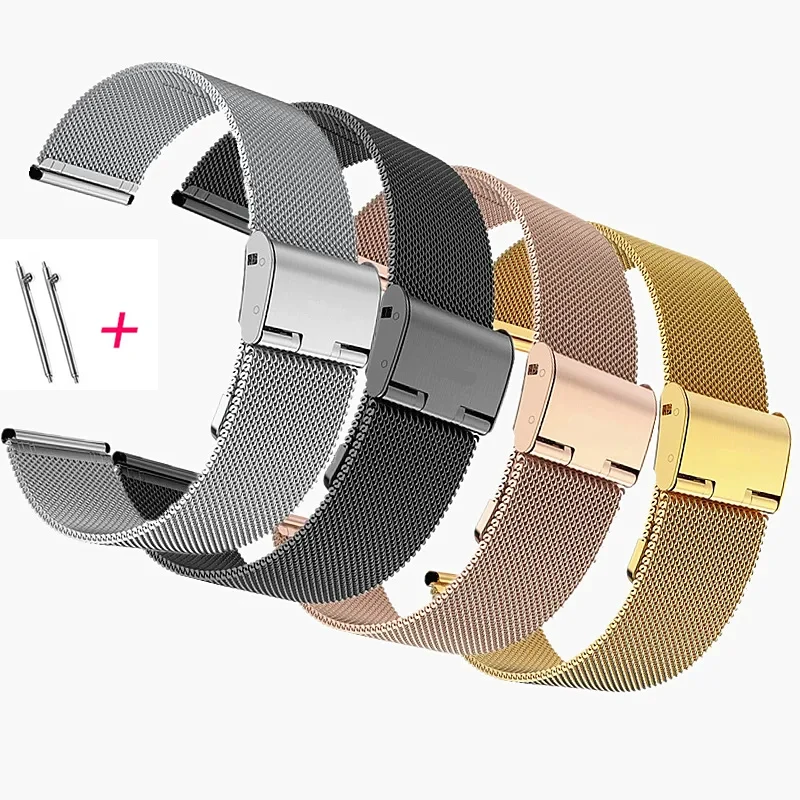 Universal-Milanese-Loop-Strap-18mm-20mm-22mm-Silver-Metal-Stainless ...