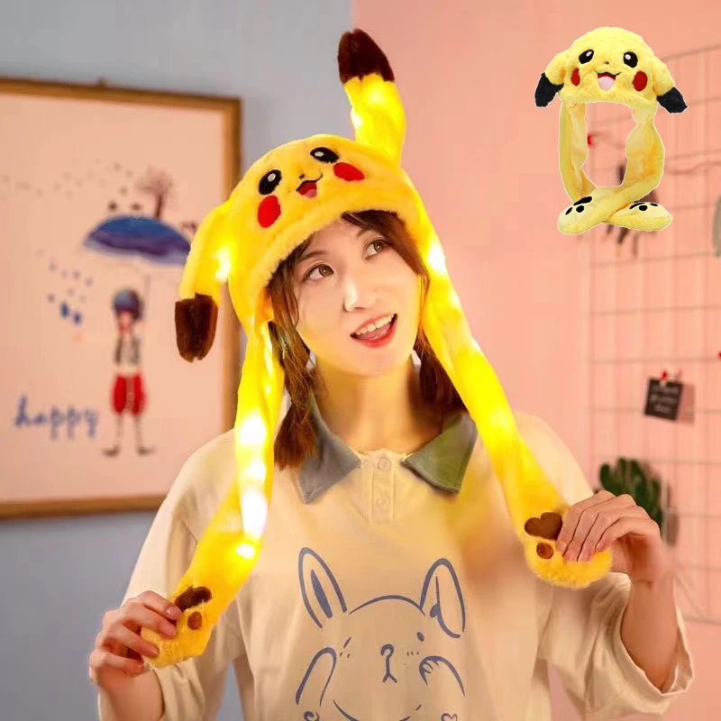 Anime-Pokemon-Pikachu-Women-Hat-Beanie-Can-Moving-Bunny-Ears-Hat-with ...