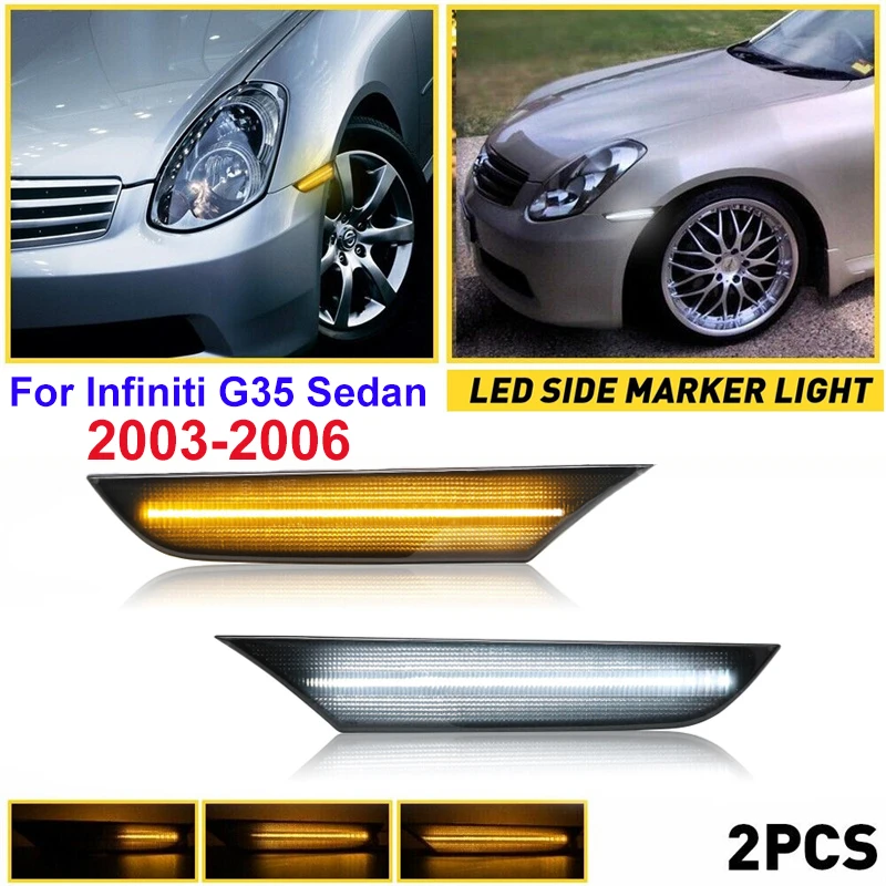 2pcs Car LED Side Marker Lights for G35 Sedan Base X 2003-2006/Skyline ...
