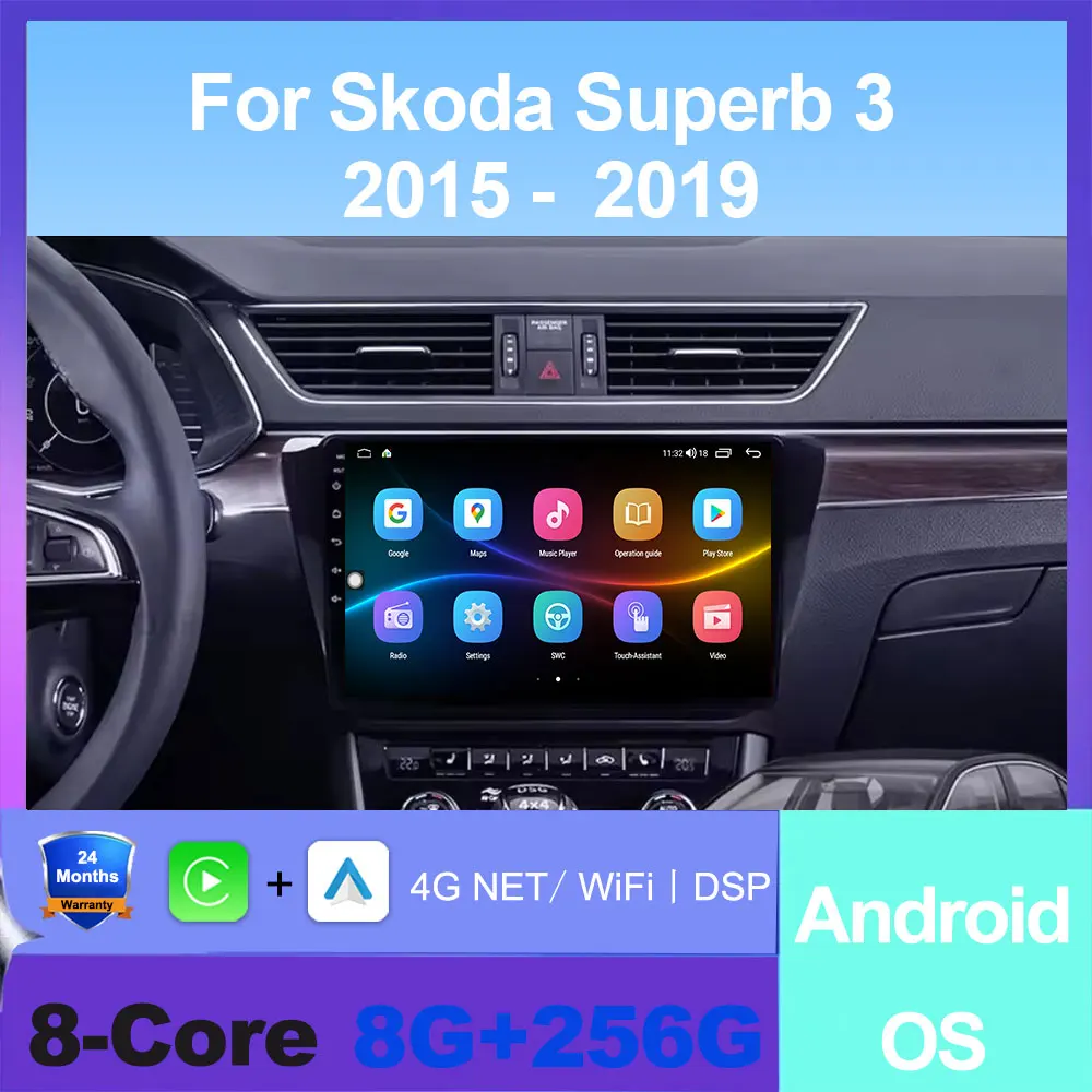 Android 16 Auto For Skoda Superb 3 2015 - 2019 Car Radio Stereo ...