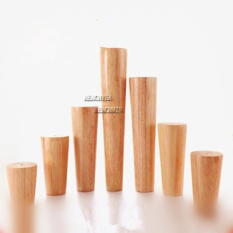 4Pcs Height10-30cm Solid Wood Furniture Legs, Inclined Cone Sofa Bed ...
