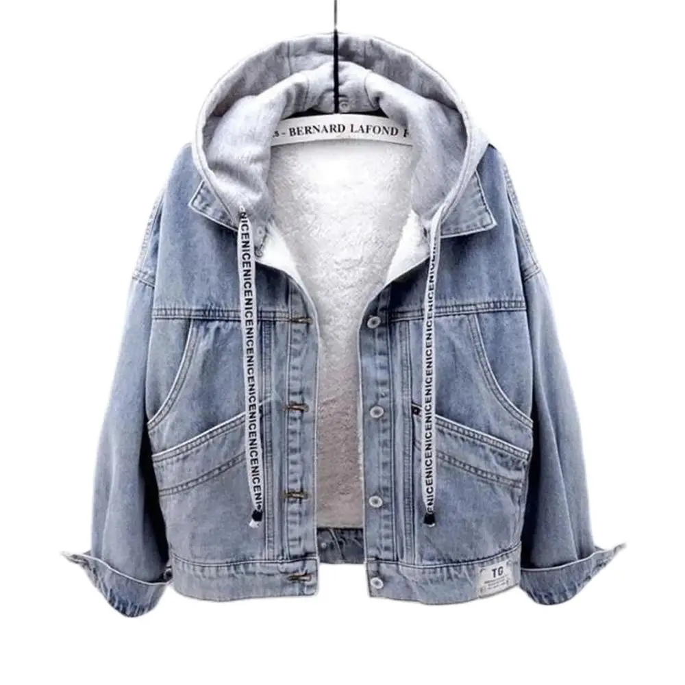Blue-Adjustable-Hooded-Denim-Jacket-Women-Loose-Button-Patchwork ...