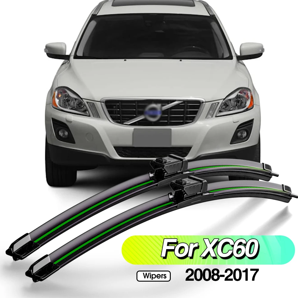 For-Volvo-XC60-2008-2017-2pcs-Front-Windshield-Wiper-Blades-Windscreen ...