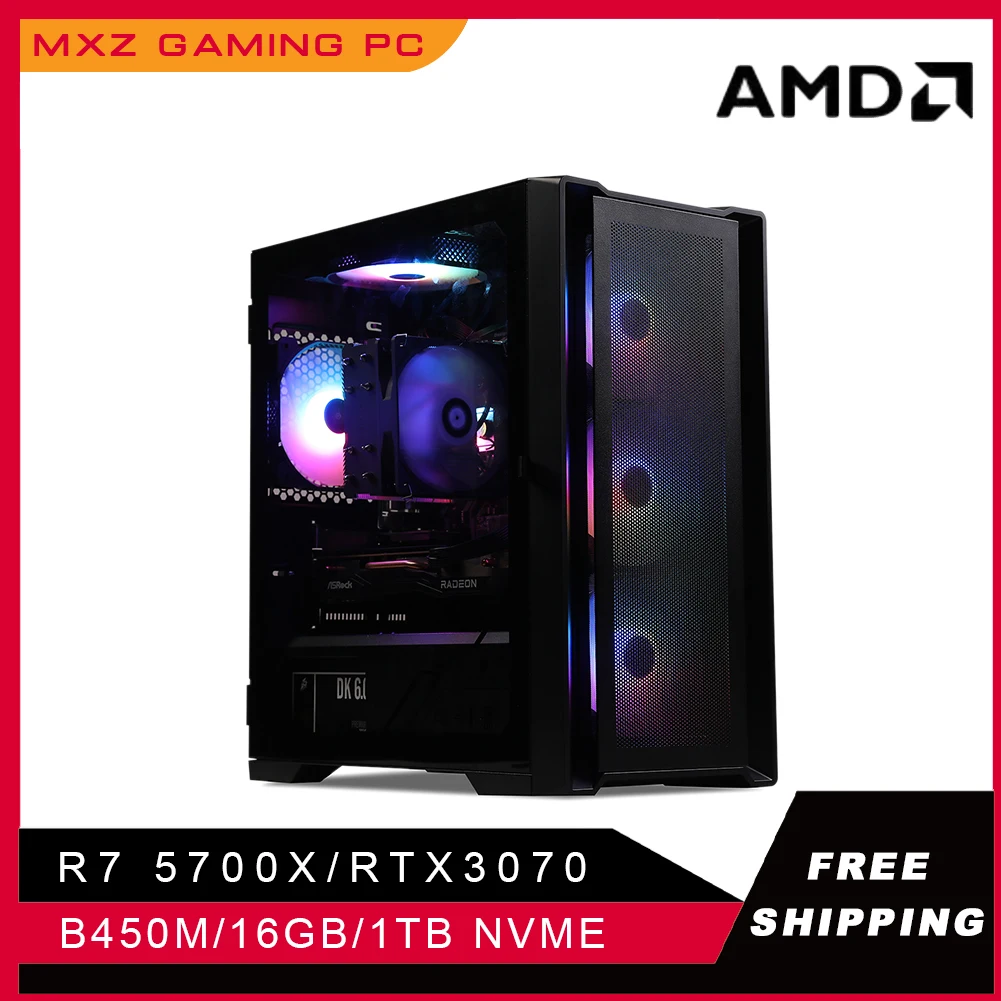 MXZ High-Performan Gaming PC Ryzen R7 5700X RTX3070 1TB NVME Windows10 ...