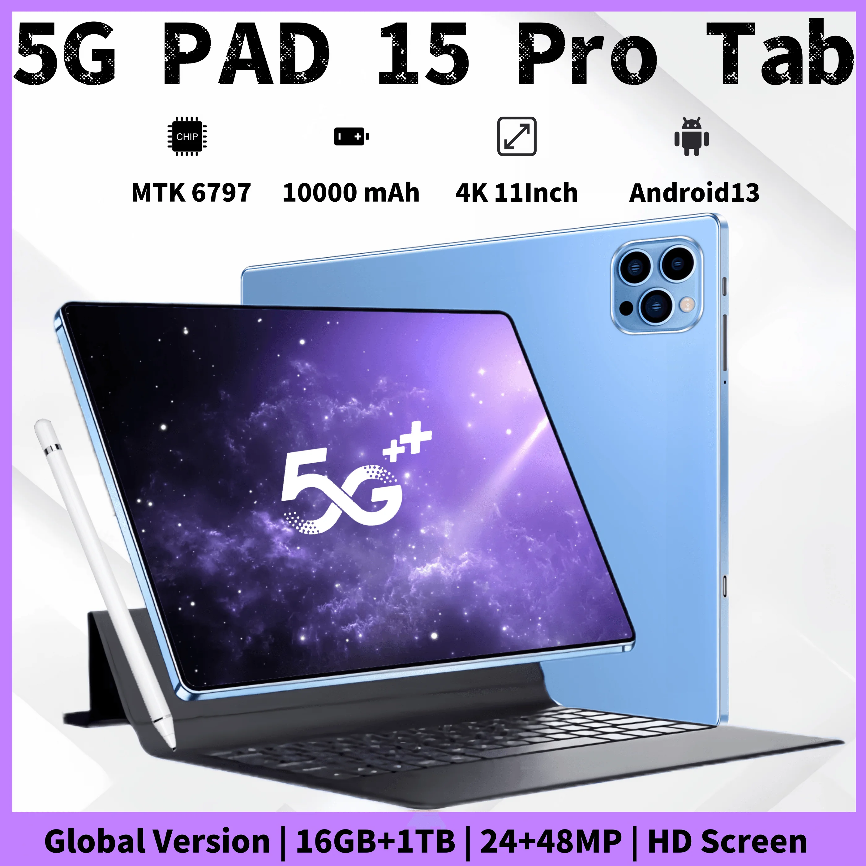 Tableta-Pad-15-PRO-de-11-pulgadas-Tablet-PC-con-Android-13-16GB-1T ...