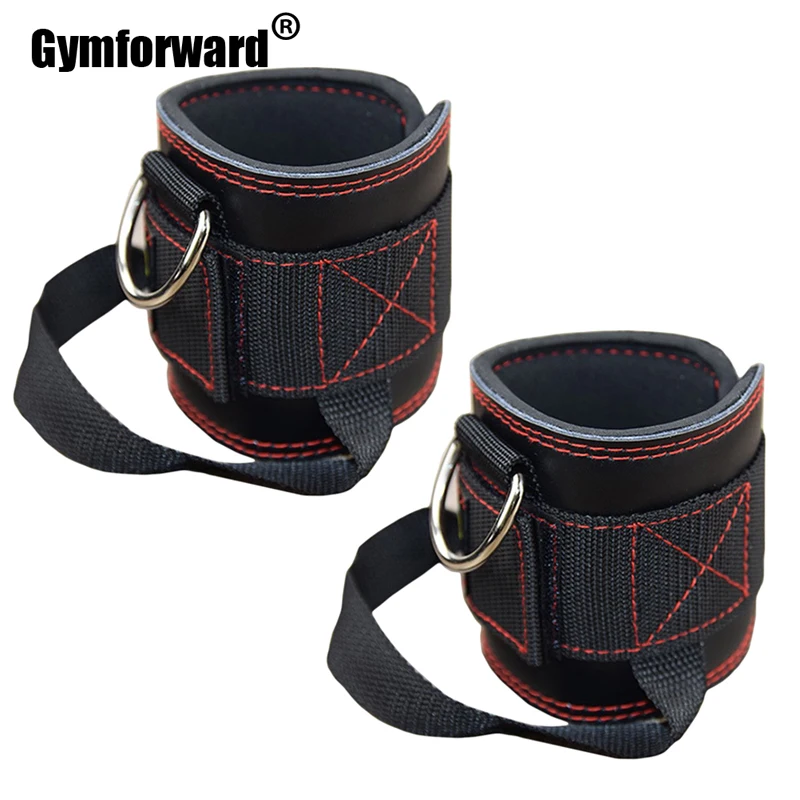 2Pc Fitness Workout Padded Cable-Machine Ankle Cuffs Resistance Bands ...