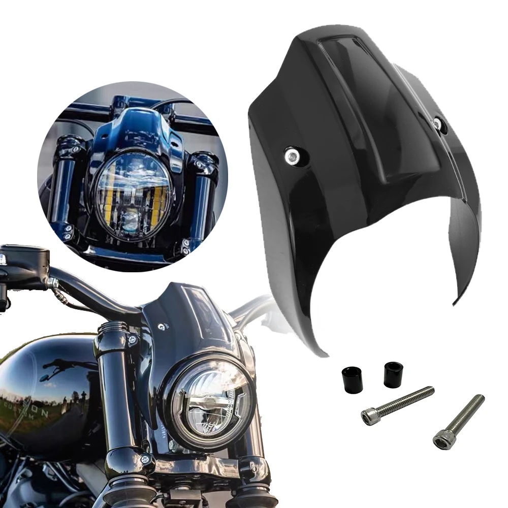 Motorcycle Light Black Front Headlight Outer Fairing Cover For Harley ...